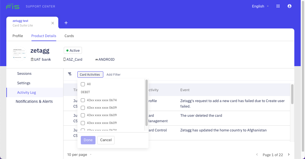 Activity Log | Axon Docs