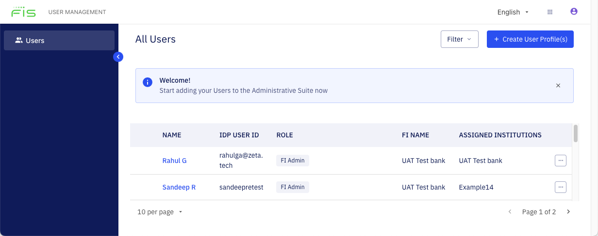 FI User Management | Axon Docs