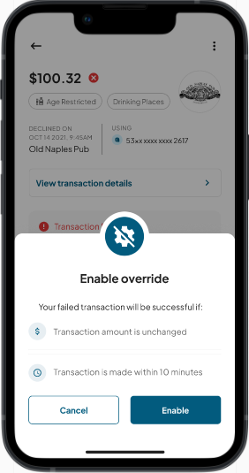 One time override | Axon Docs