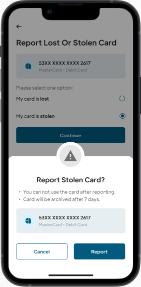 Report a Lost card | Axon Docs