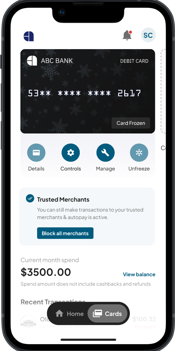 Card Freeze/Unfreeze | Axon Docs